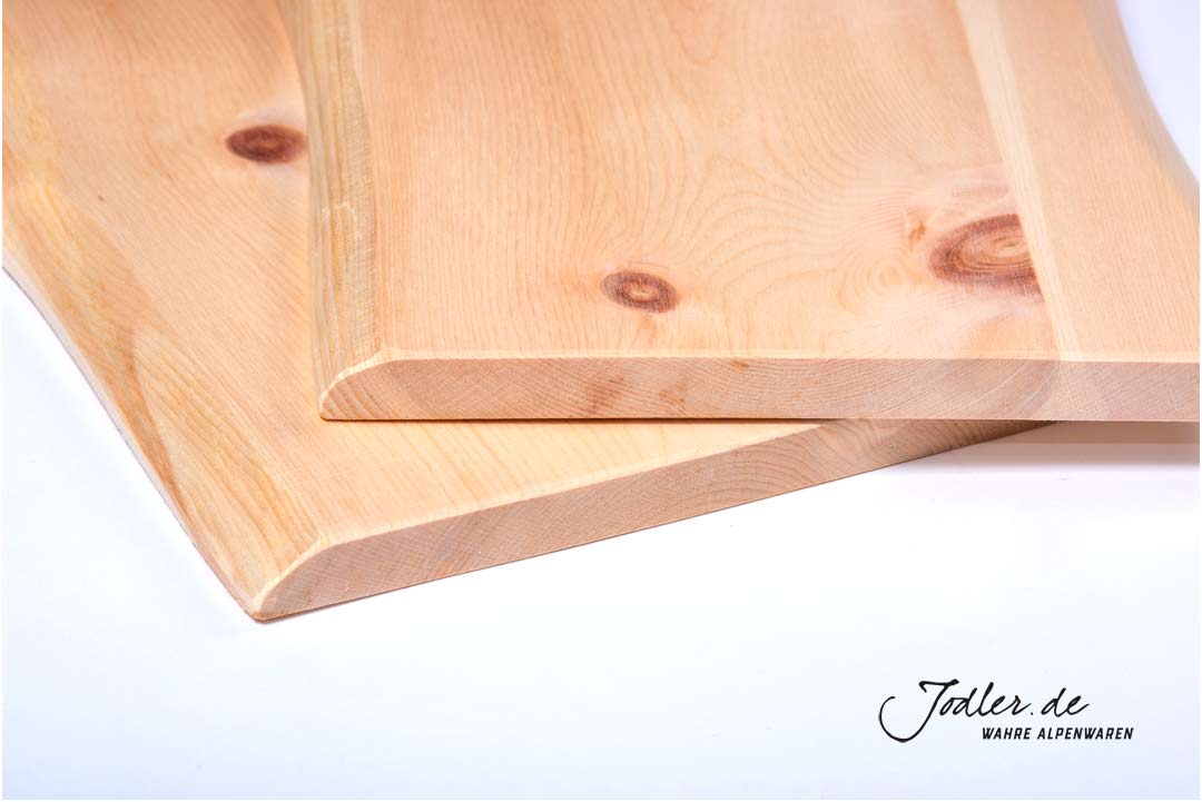 Brotzeitbrett - 100% Zirbenholz - natur – Jodler.de
